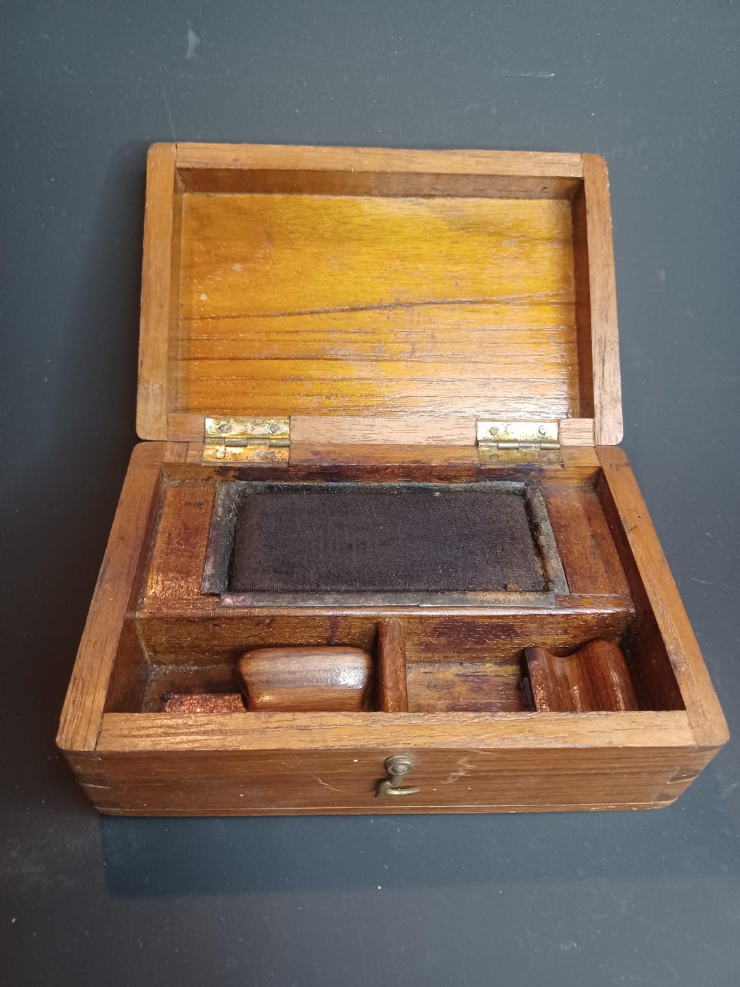 Antique Wooden Stamp Box With Two Stamps. - Etsy