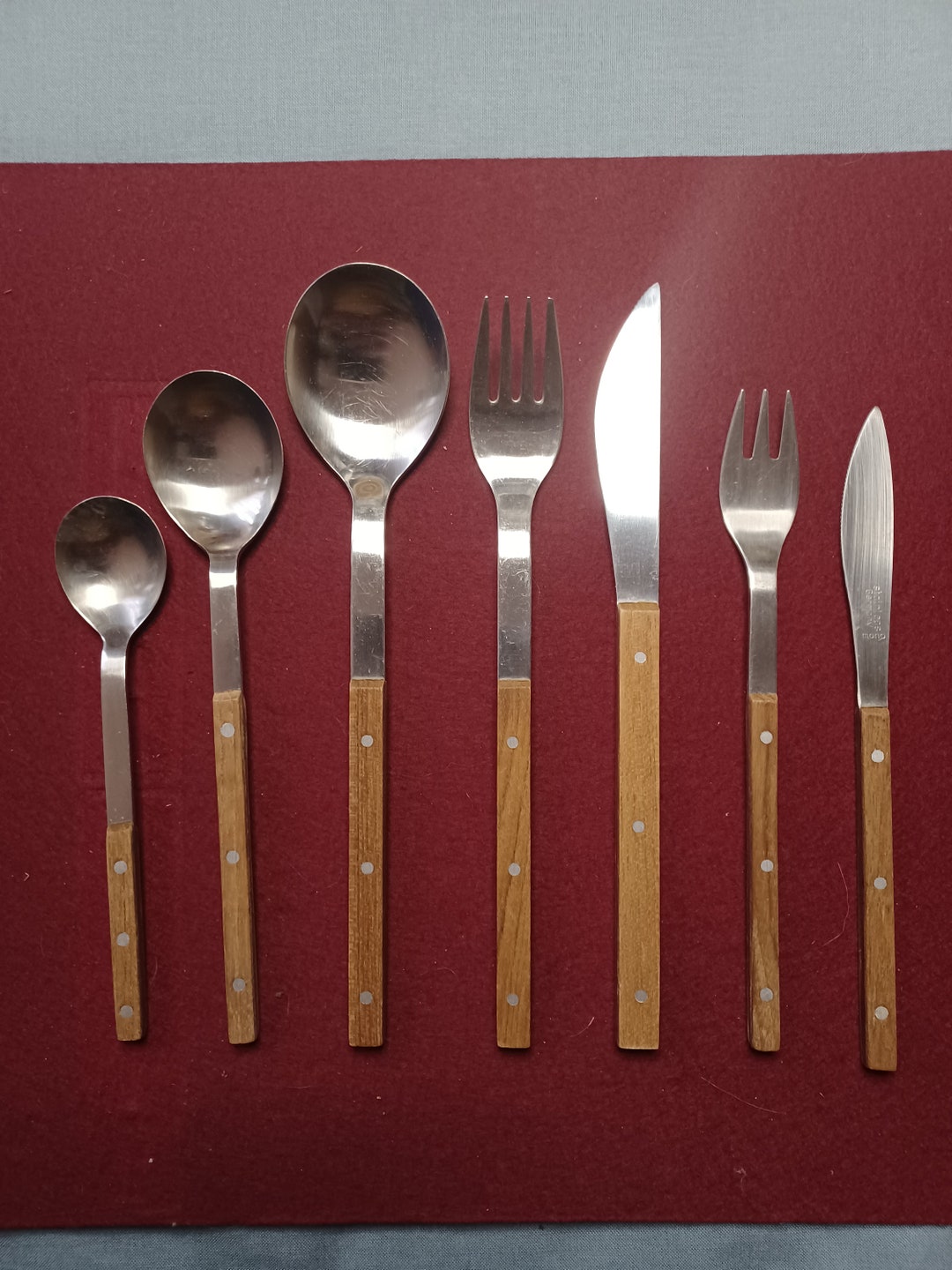 Rare Set of Mono-t Stainless 18/8 Cutlery 7 Pieces Design by Peter ...