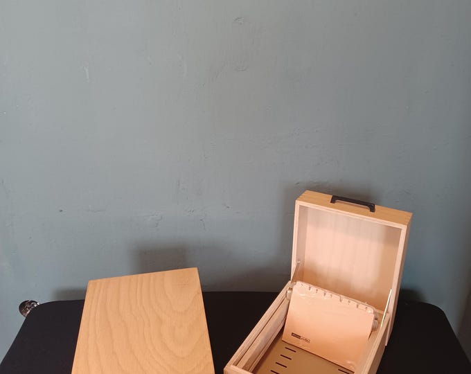 One of Two Beautiful DIN A6 Wooden Card Index Boxes With Full Register ...