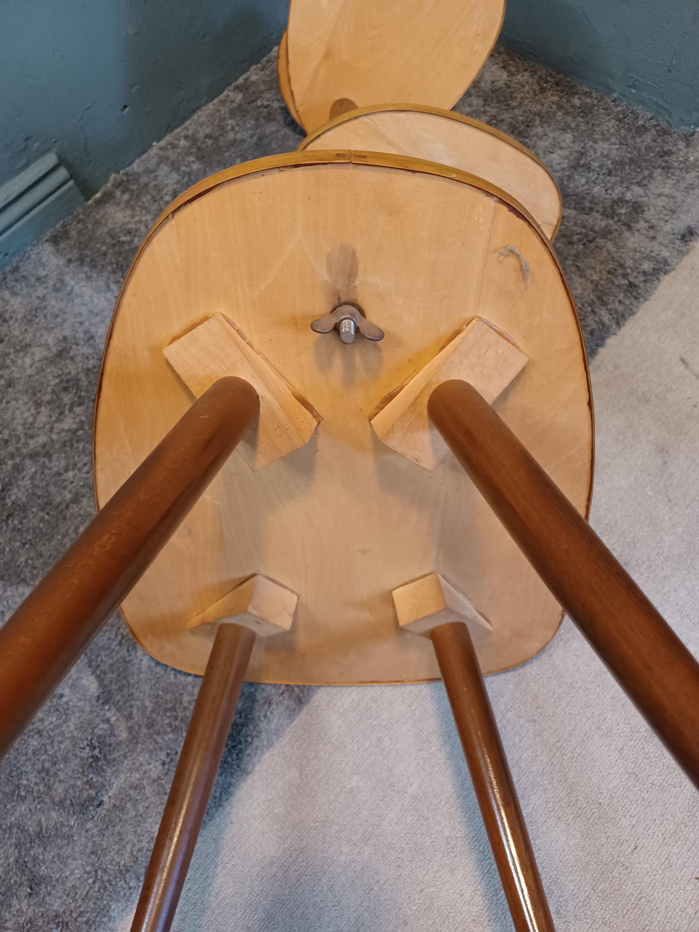 Vintage Plant Stand Kidney Table Flower Stool Rockabilly Mid Century ...