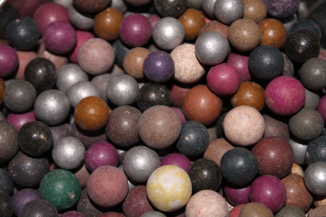 15 Beautiful Antique Clay Marbles in Two Sizes. - Etsy