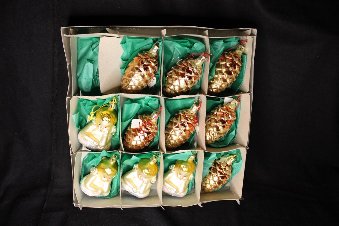 Great Inge Glas Collection Christmas Tree Balls. Cones and Angels. Old ...