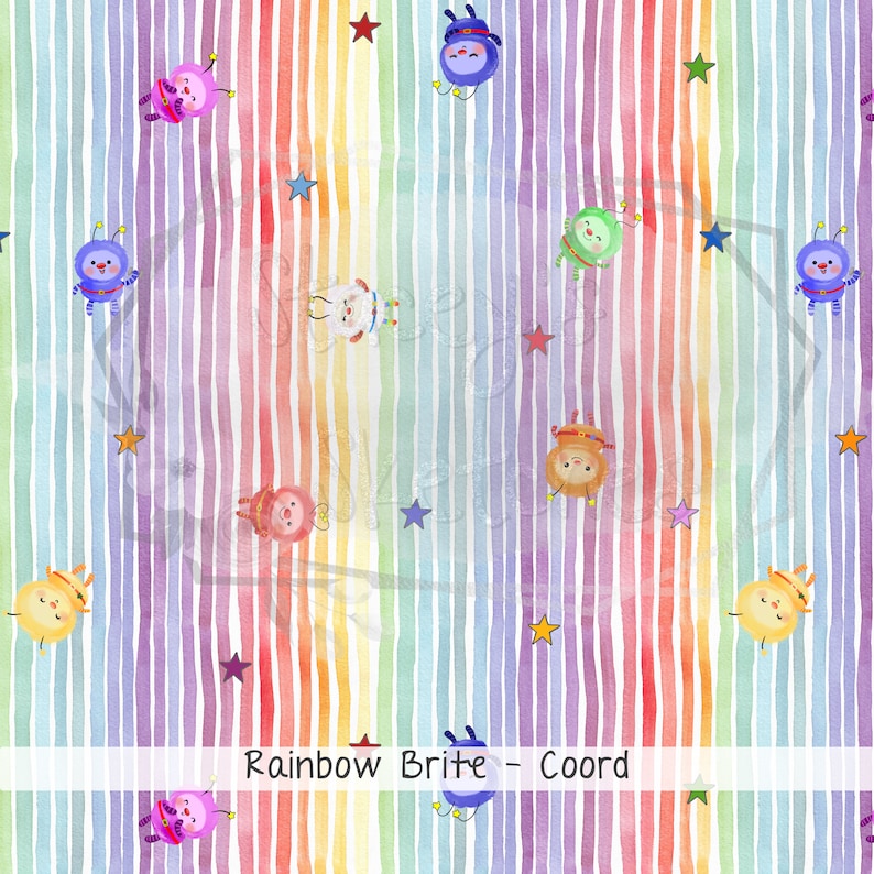 Rainbow Brite Seamless Prints | JPG - Etsy