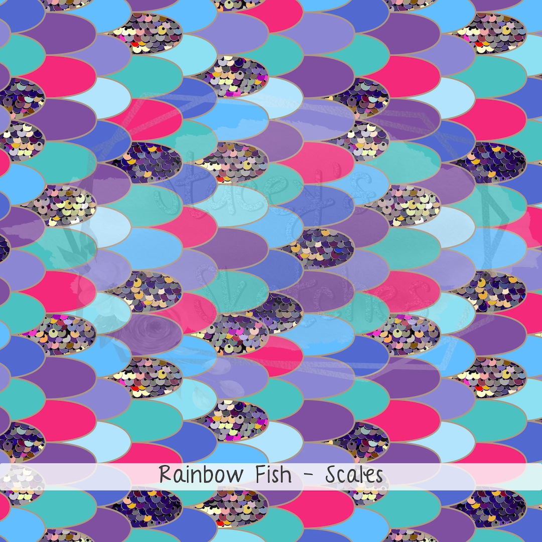 Rainbow Fish Scales Seamless Print | JPG - Etsy
