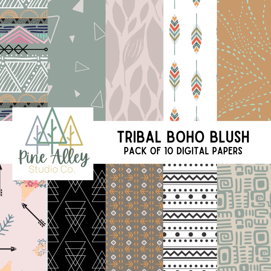 Tribal Patterns Digital Paper Design Package of 10 JPG - Etsy