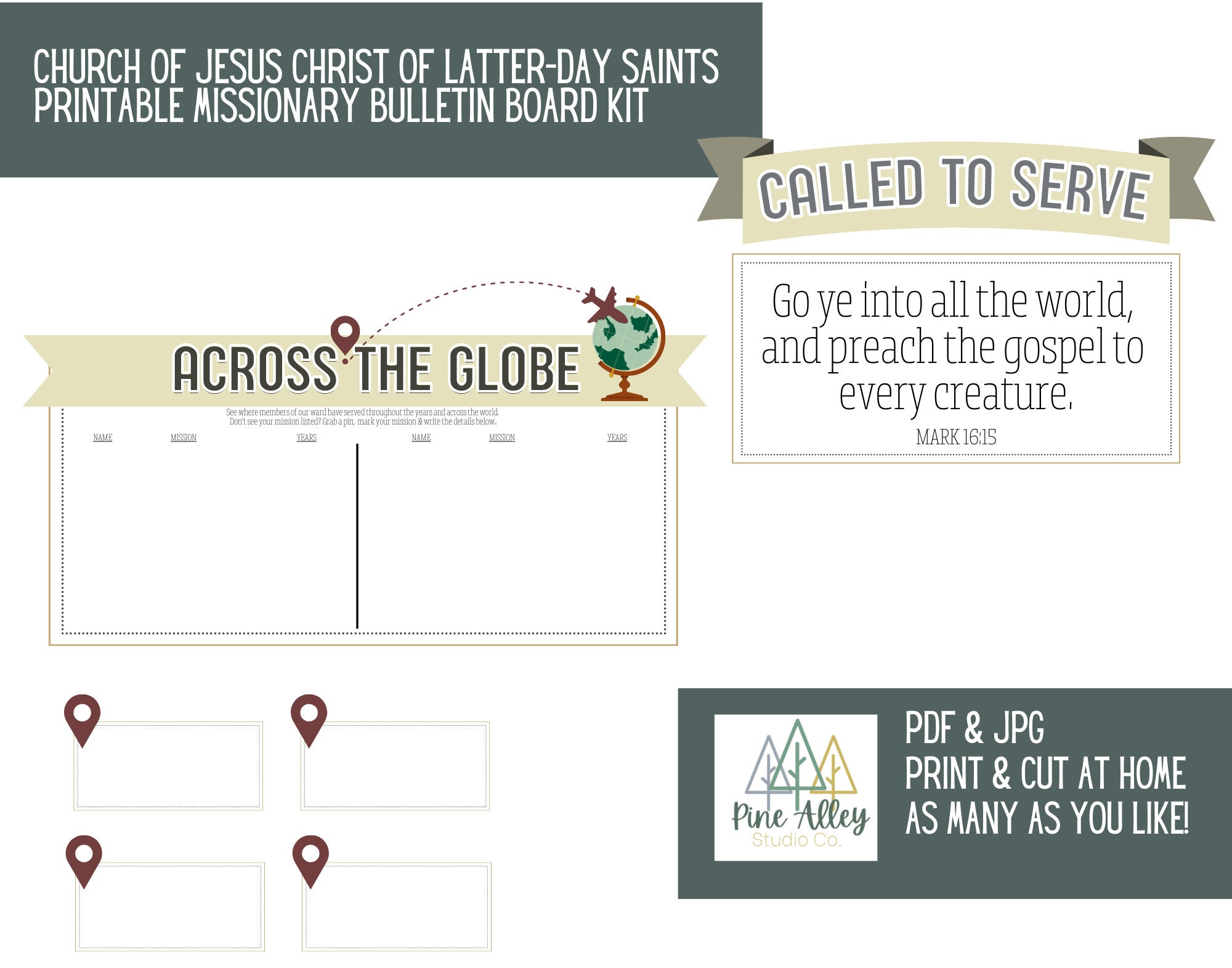 Called to Serve - LDS Missionary Theme Bulletin Board Printable Kit - Etsy