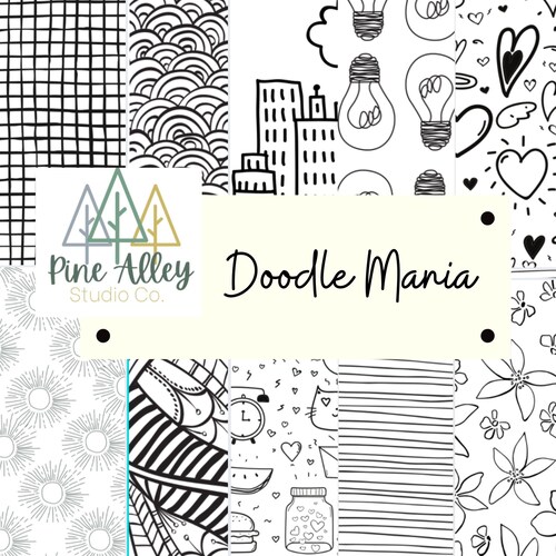 Black and White Doodle Digital Paper Design Package of 10 JPG - Etsy