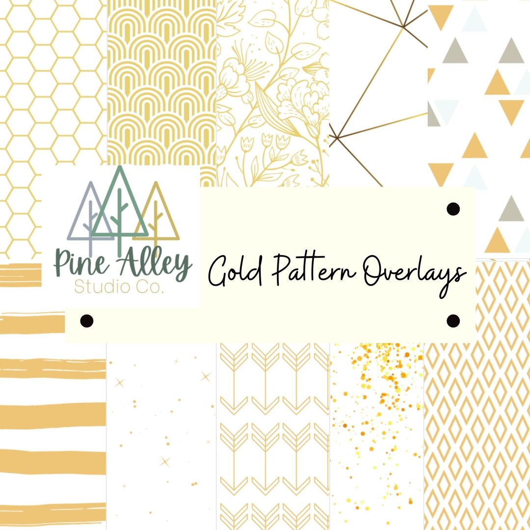 Gold Pattern Overlay Digital Paper Design Package of 10- PNG - Etsy