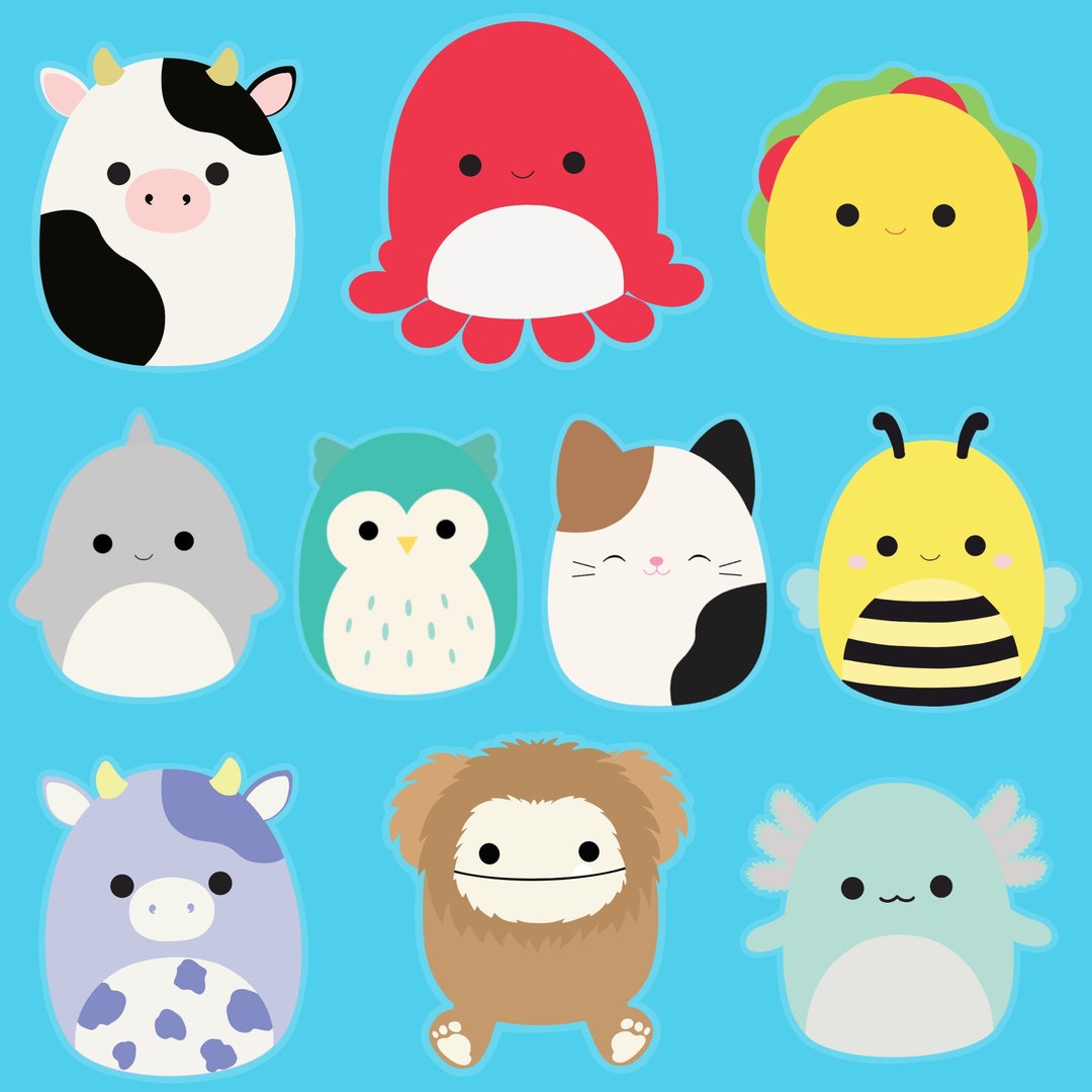 Squishmallow Transparent Sticker Pack - Etsy