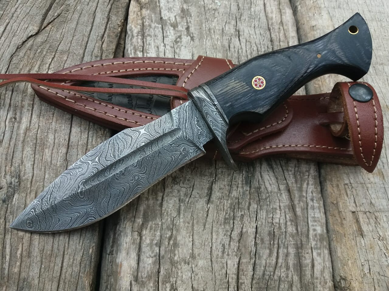 Beautiful Damascus Steel Handmade Hunting Knife. - Etsy