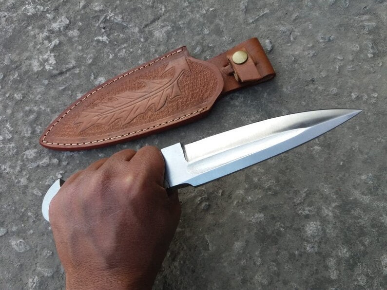 5160 High Carbon Steel Full Tang Hunting Knife/ Skinner Knife. 5160 ...