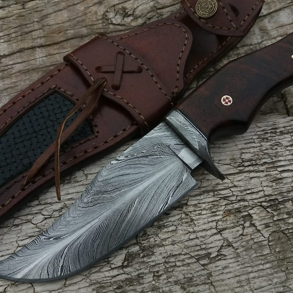 Feather Damascus Knife - Etsy