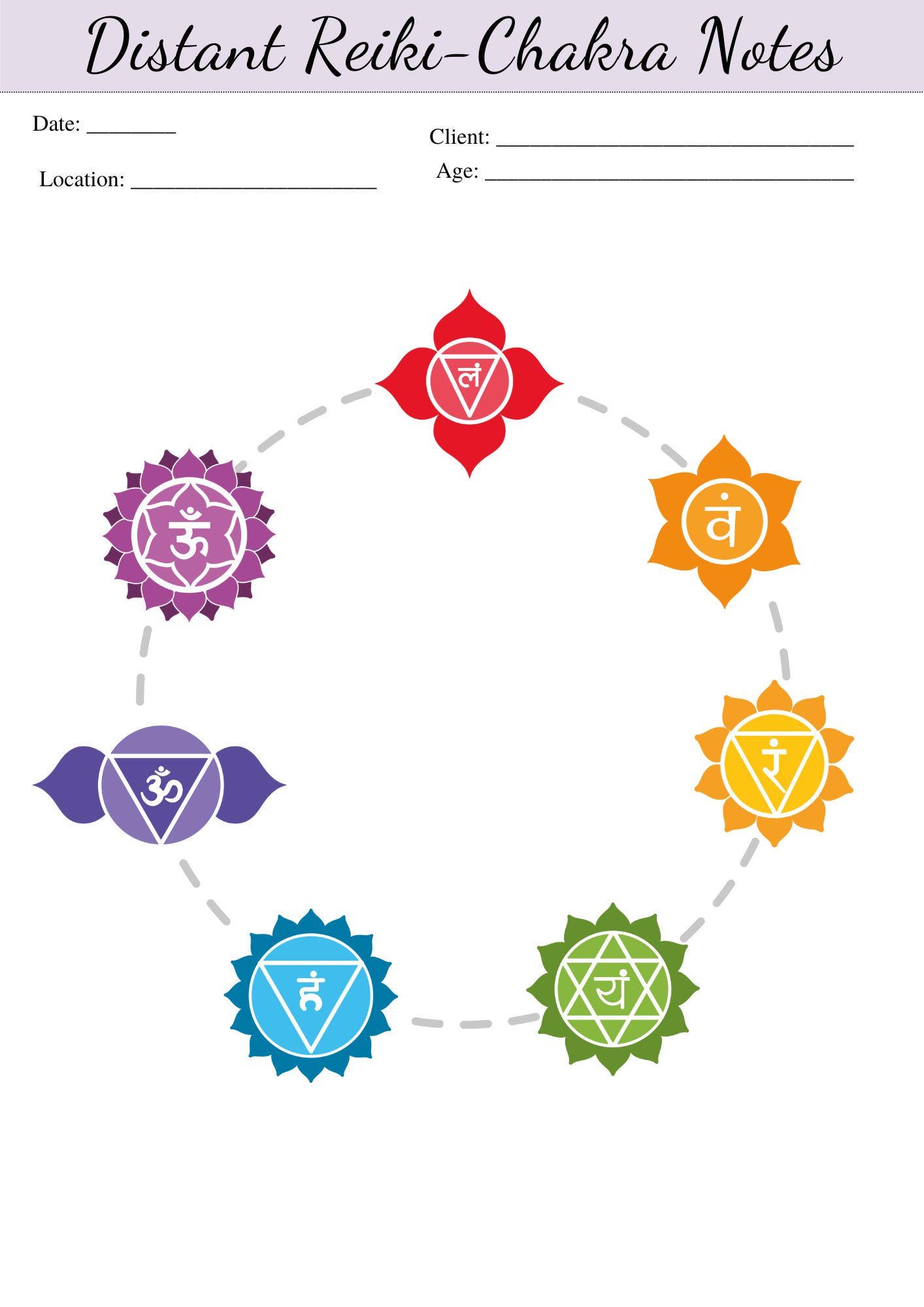 Reiki Client Intake Form | Printable Template Energy Healing Session ...