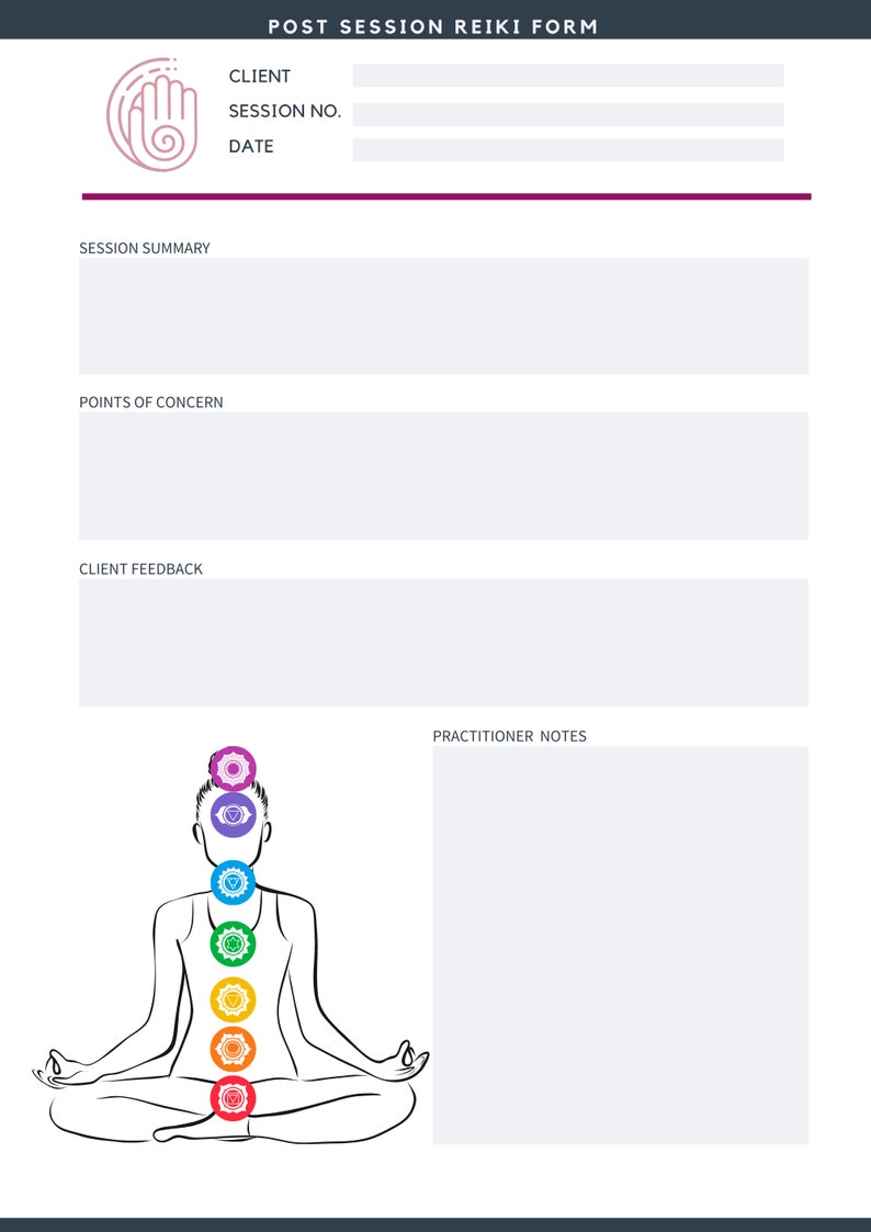 Reiki Post-session Client Form - Etsy