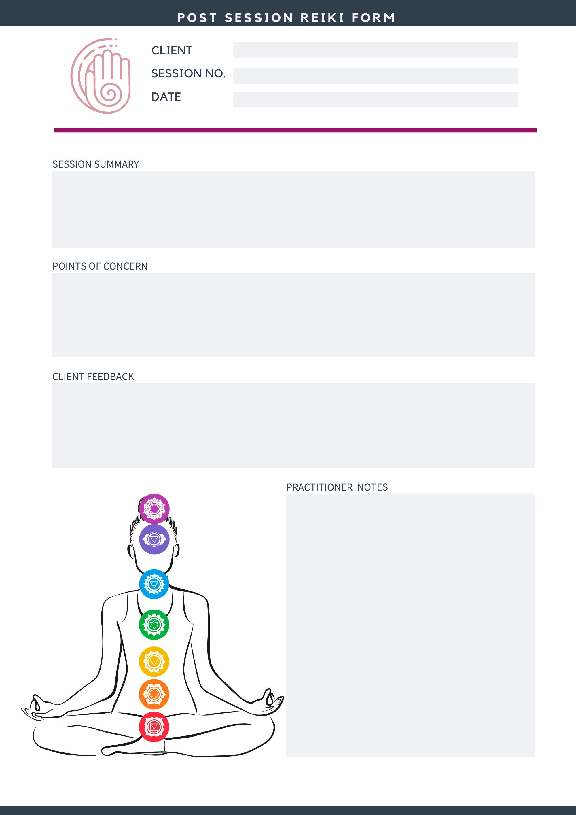 Reiki Post-session Client Form - Etsy