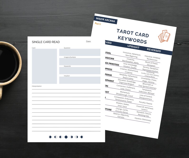 Tarot Session Printable | Tarot Spread Pages | Digital PDF Download ...