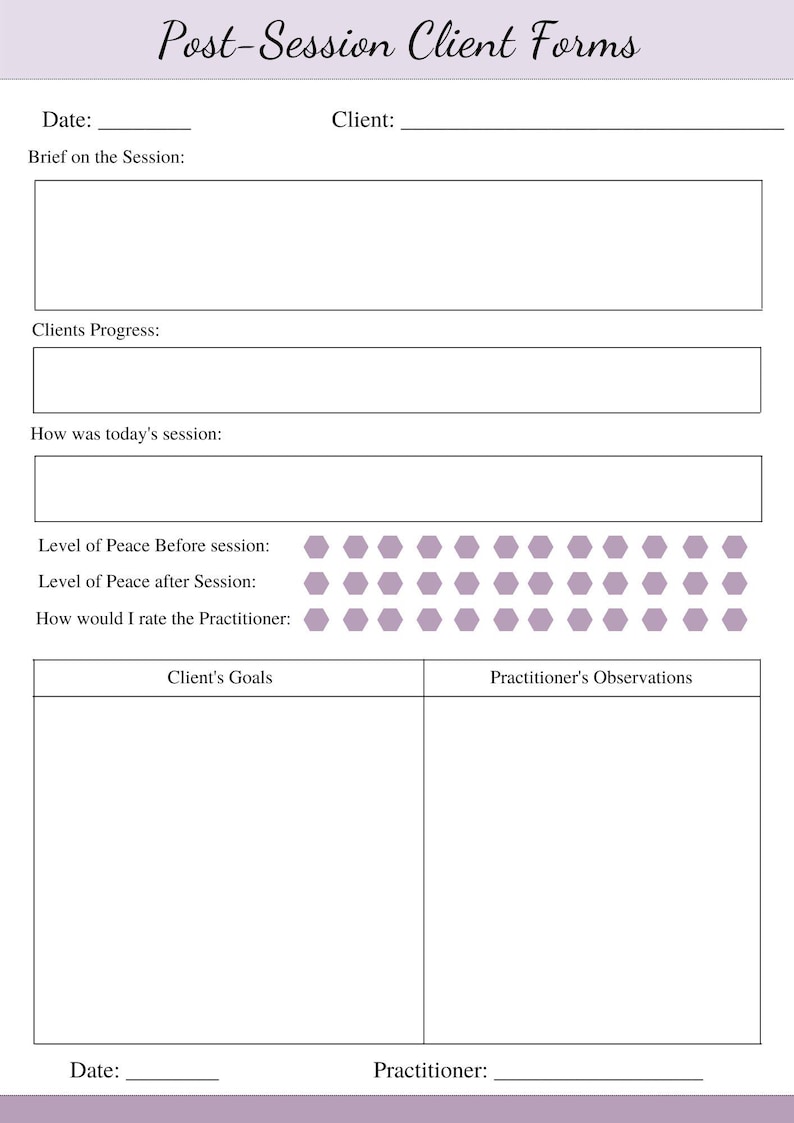 Reiki Client Intake Form | Printable Template Energy Healing Session ...