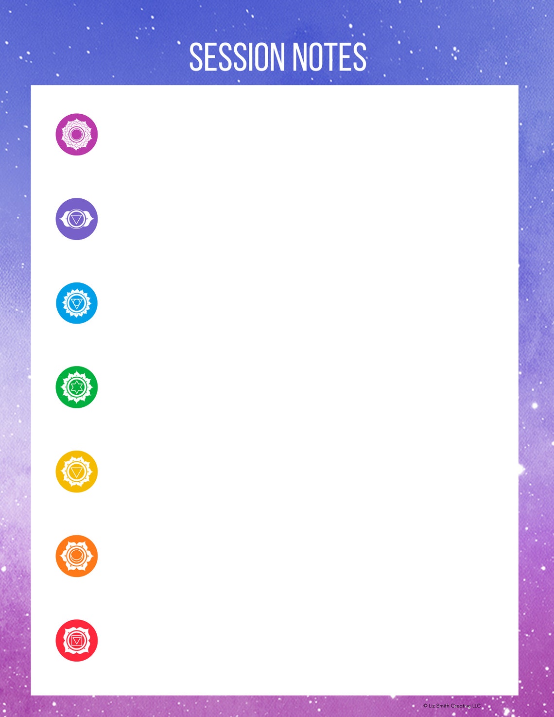 Distance Reiki Chakra Healing Printable Template Light Edition - Etsy