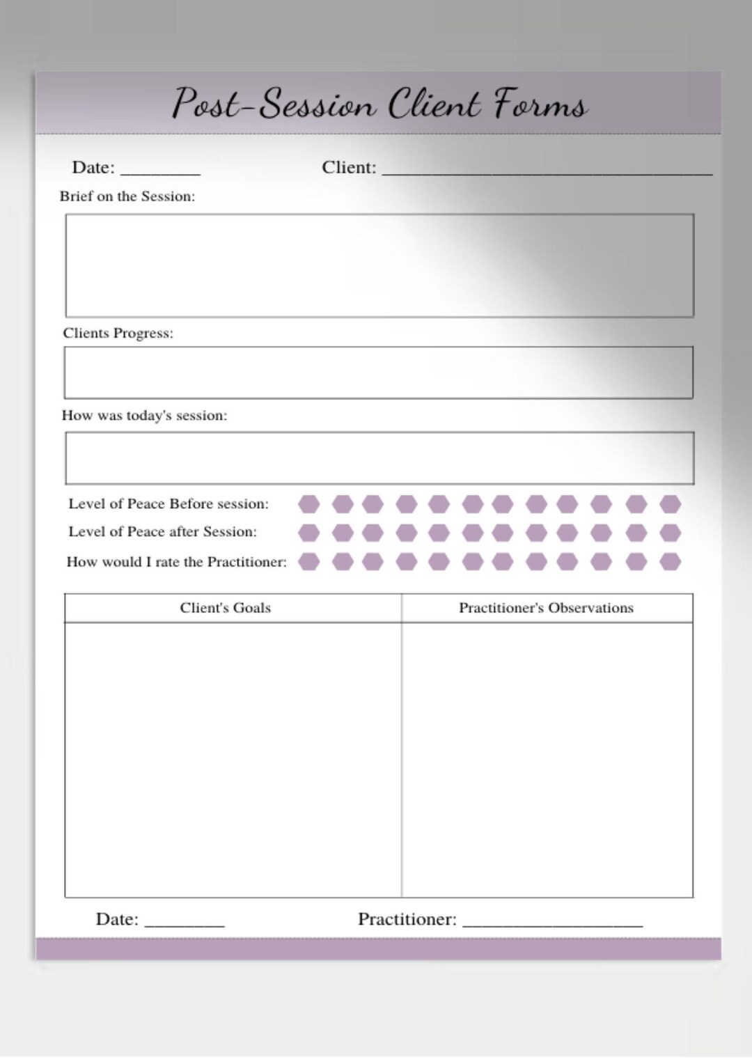 Reiki Client Intake Form | Printable Energy Healing Session Tracker - Etsy