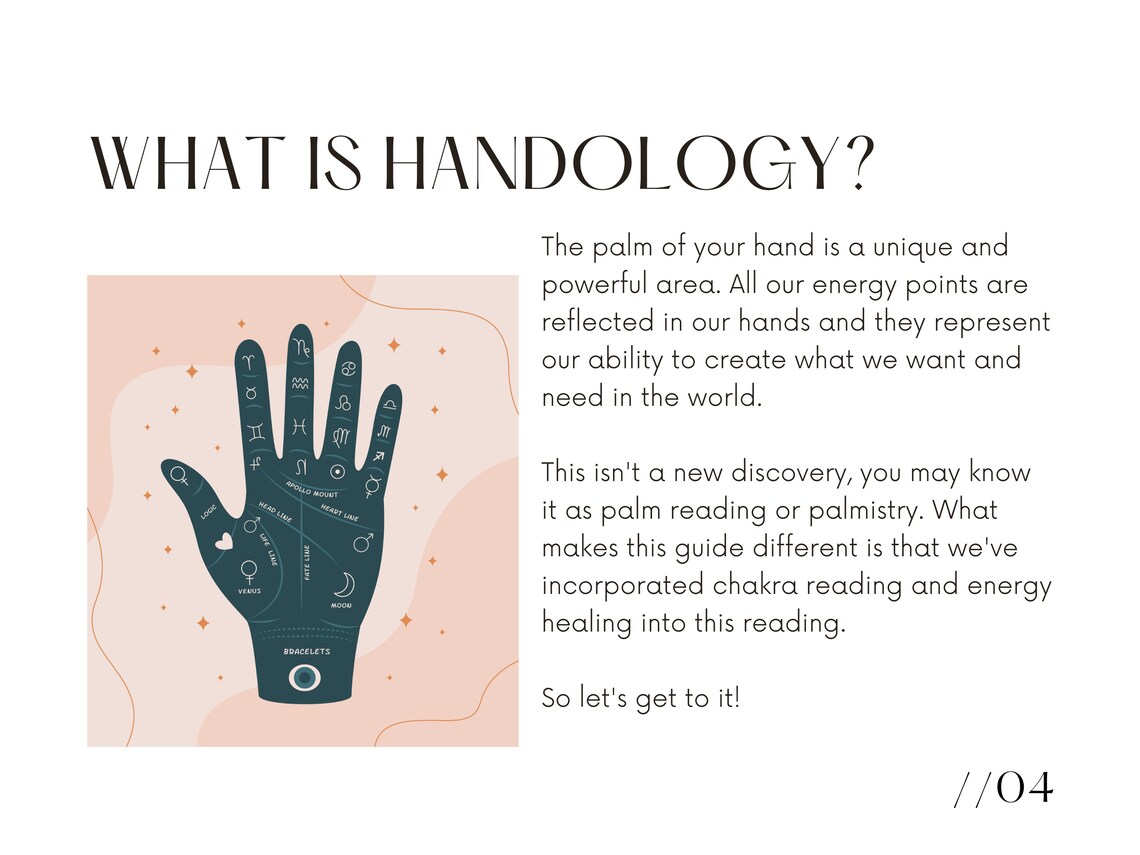 Palmistry & Chakra Reading: Handology Chart - Etsy