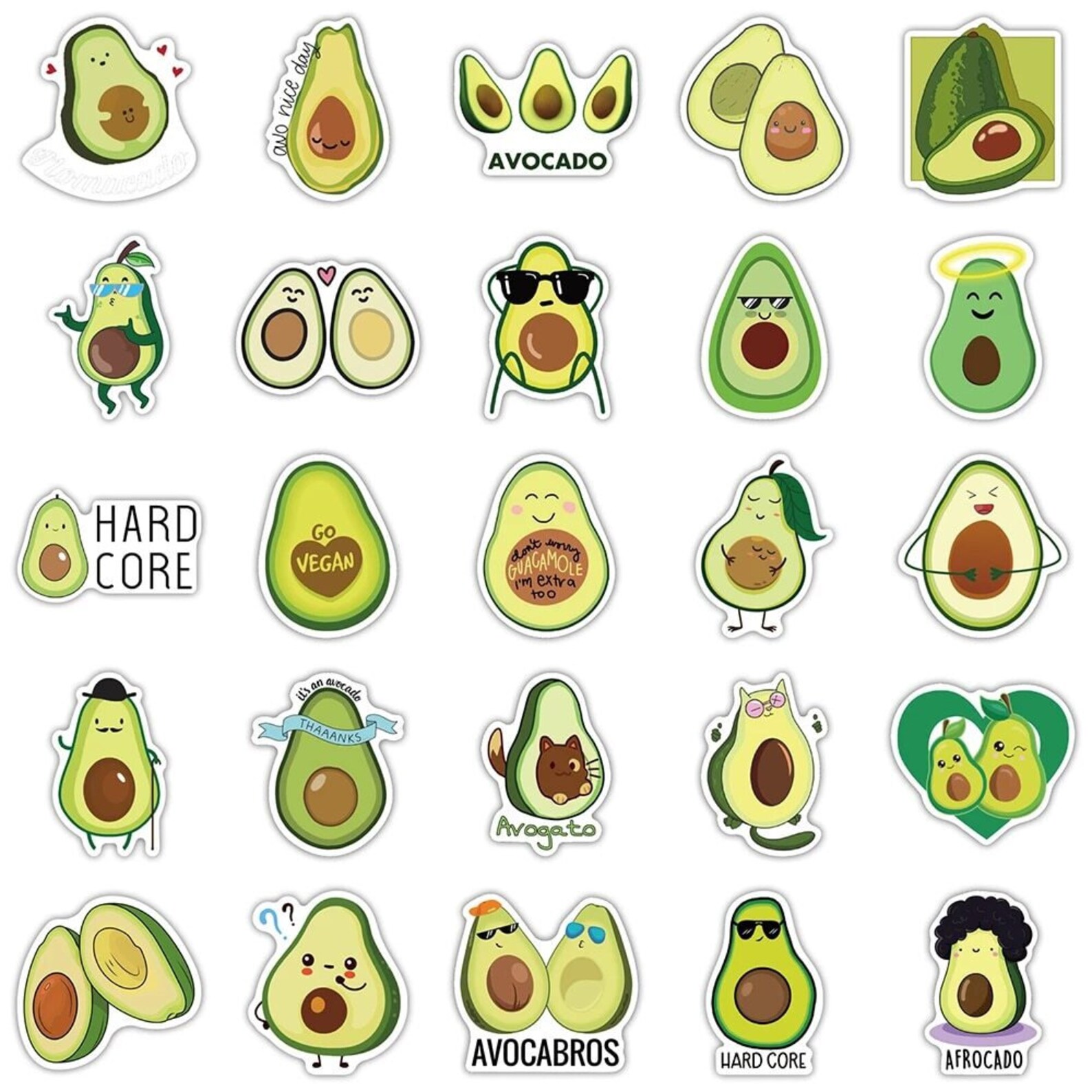 50 PCs Avocado Stickers | Etsy