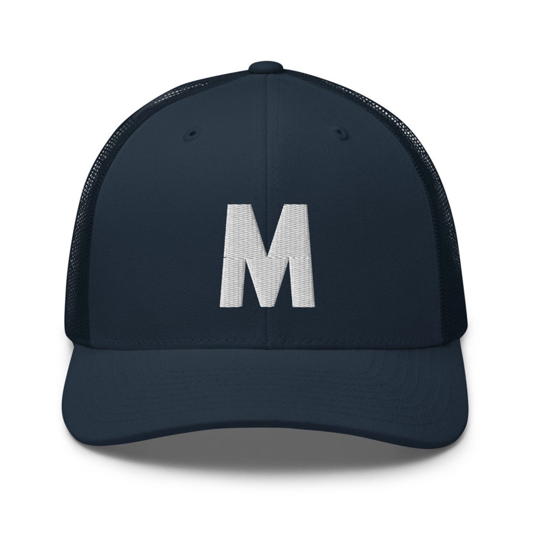 Letter M Trucker Hat LETTER Trucker Hat, Embroidered Trucker Hat ...