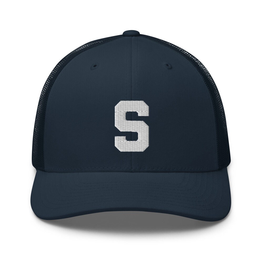 Letter S Trucker Hat LETTER Trucker Hat, Embroidered Trucker Hat ...