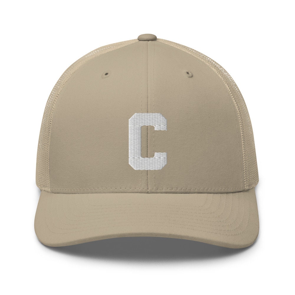 Letter C Trucker Hat LETTER Trucker Hat, Embroidered Trucker Hat ...