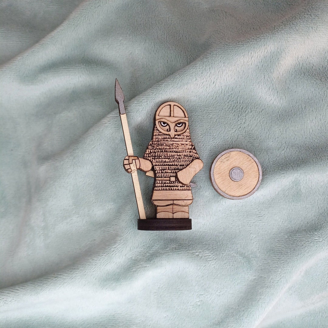 Spear Guard Wooden Viking Figure Flatwarriorsfigure Handmade Figure ...