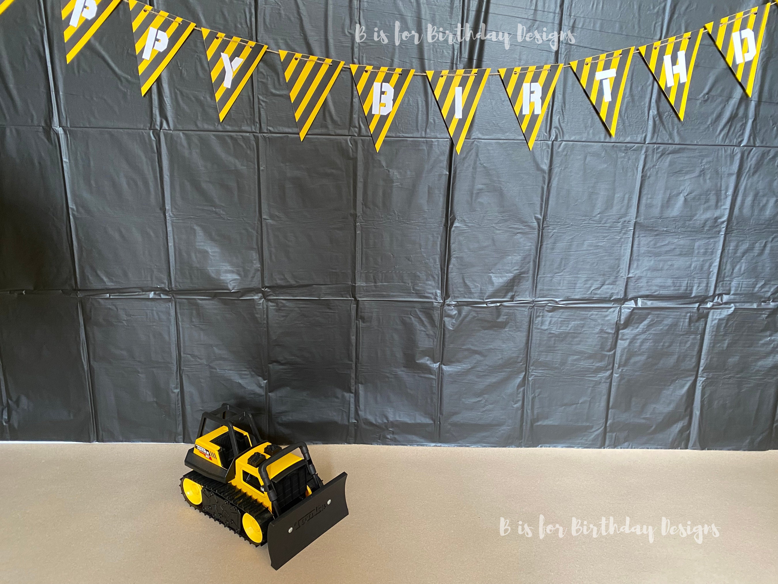 Construction Theme Birthday Party Pennant Banner, Caution Tape Birthday ...