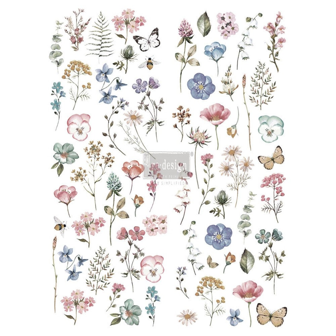 Delicate Fleur Rub on No Water Transfer Redesign With Prima Large Decor ...