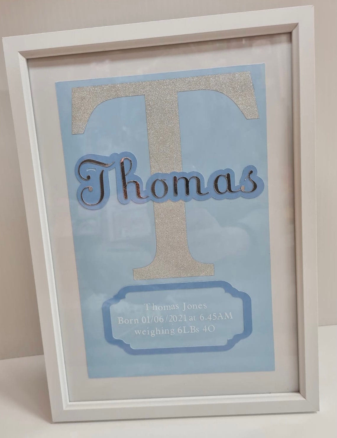 Personalised Letter Frame. Any Colour Scheme, New Baby Gift, 1st ...