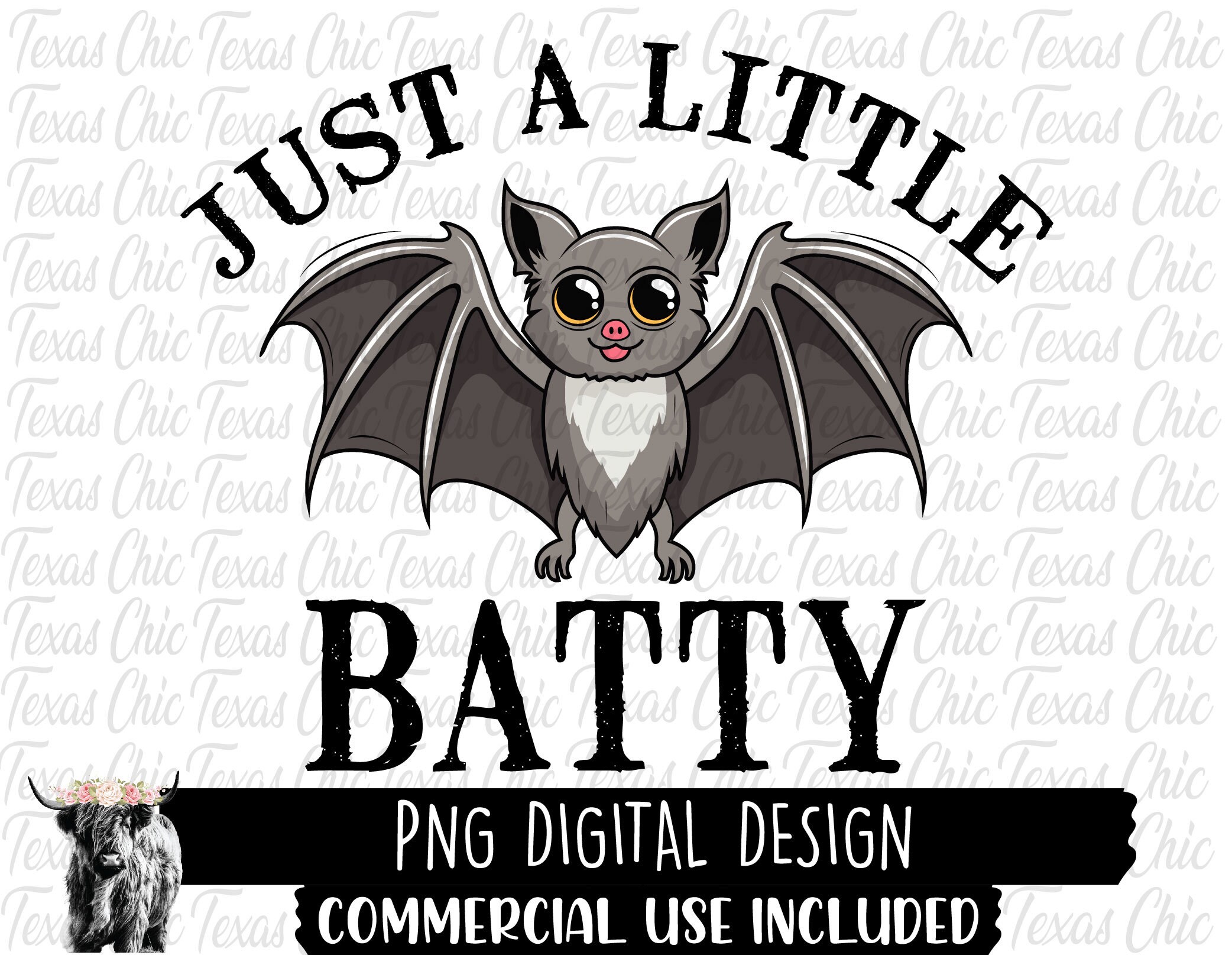 Just A Little Batty Sublimation Designs Downloads Png | Etsy