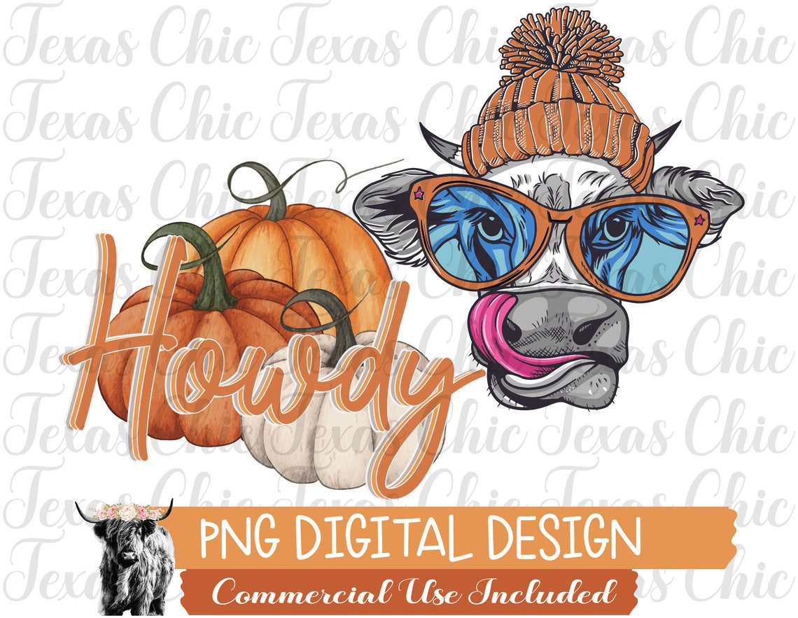 Howdy Fall Cow Png Sublimation Designs Downloads Png - Etsy UK