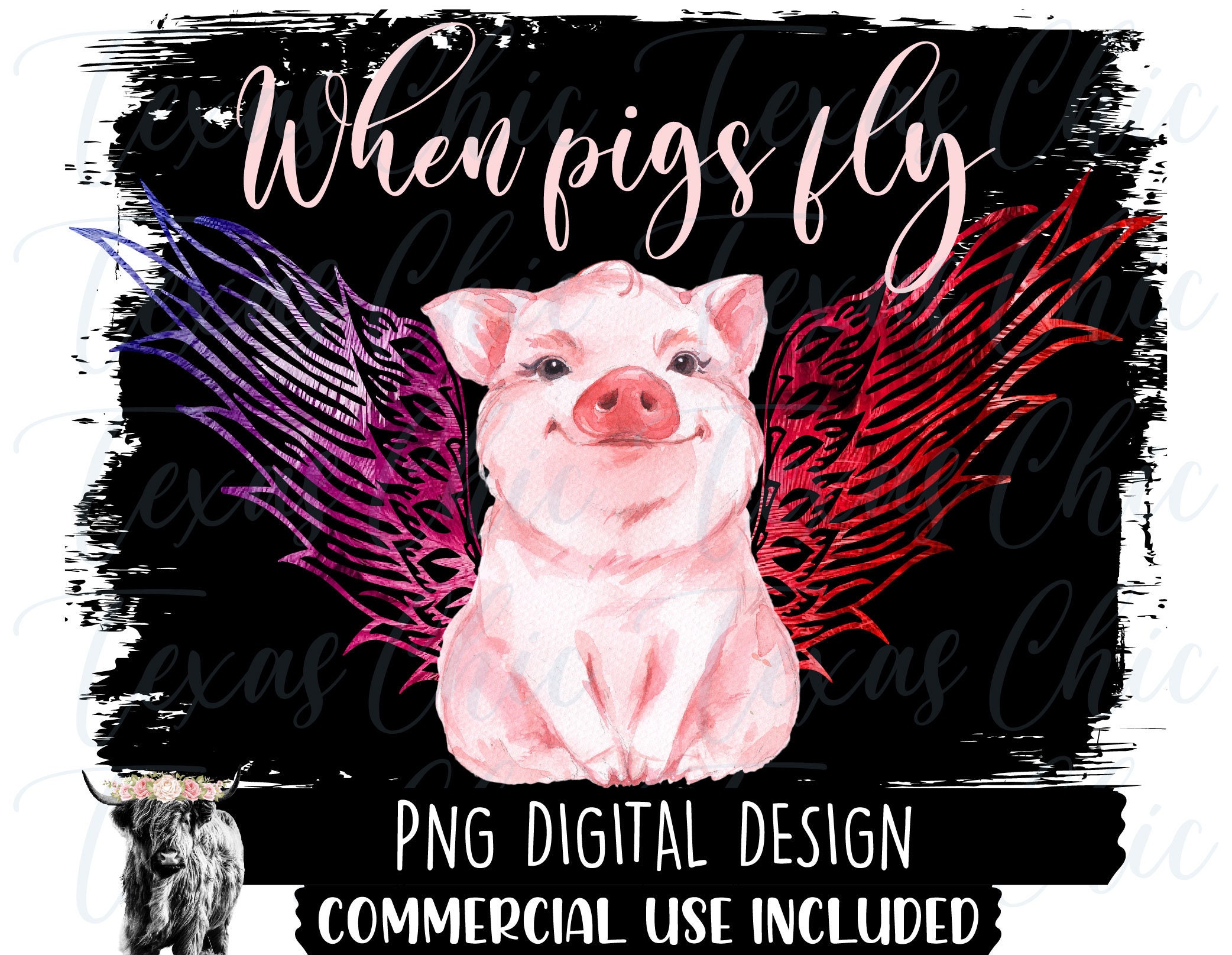 When Pigs Fly Png | Sublimation Designs Downloads | Png | Png Files for ...