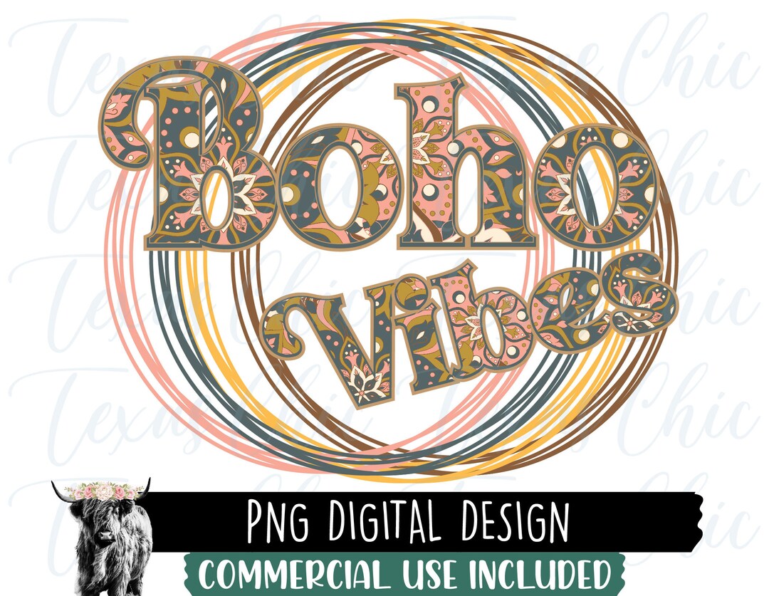Boho Vibes Sublimation Designs Downloads Png Boho Instant Download Png ...
