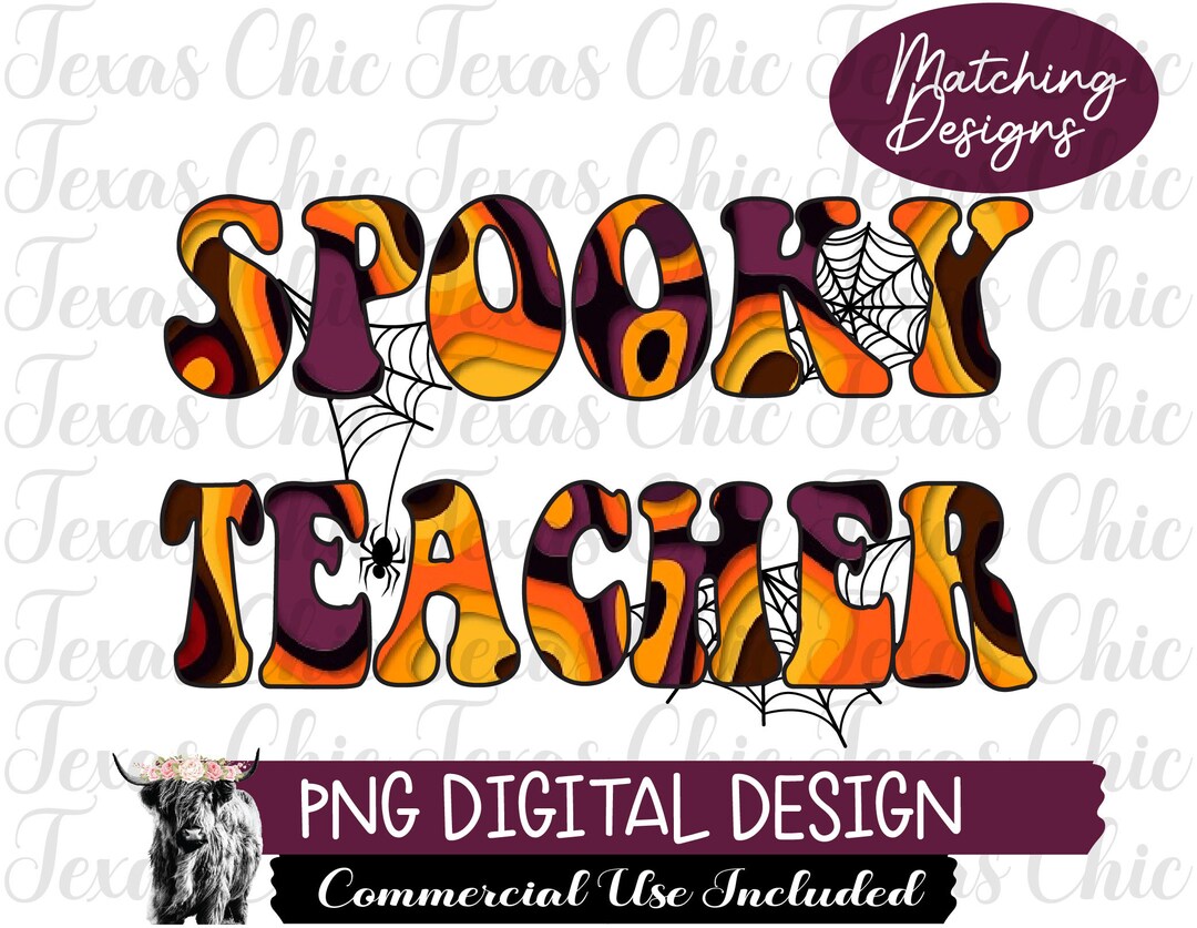 Spooky Teacher Png, Sublimation Designs Downloads, Png,m Digital ...