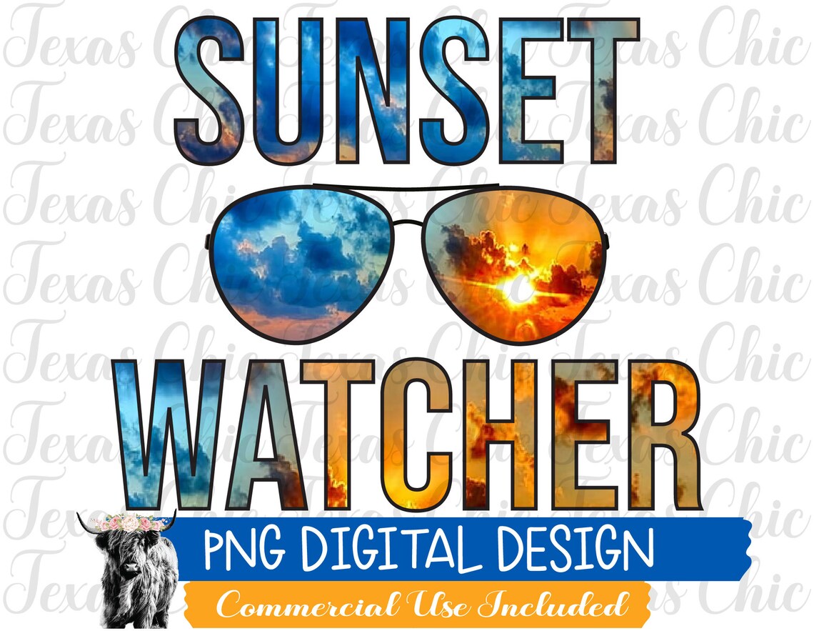 Sunset Watcher Png Sublimation Designs Downloads Png | Etsy