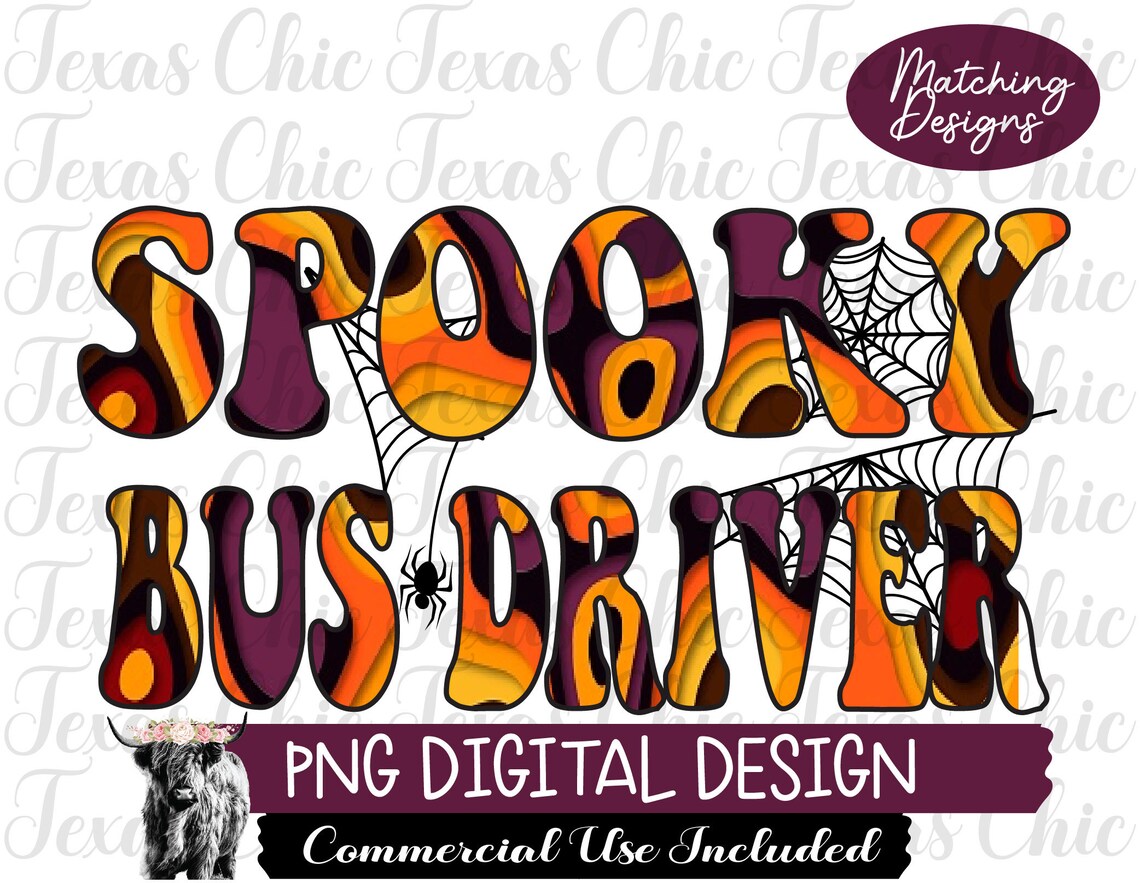 Spooky Bus Driver Png, Sublimation Designs Downloads, Png, Halloween ...