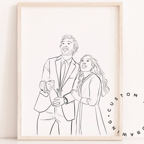 Custom Line Drawing From Photo Custom Family Portrait Custom | Etsy