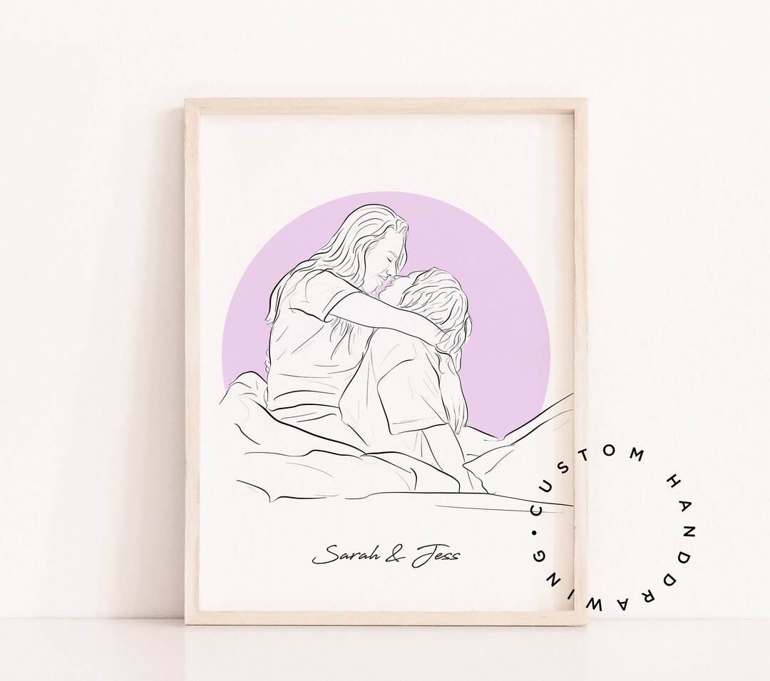 Custom Gay Couple Line Drawing Custom Lesbian Portrait Pride - Etsy