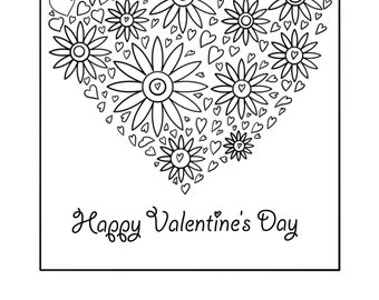 Printable "happy Valentine's Day" Coloring Page Sheet, Worksheet ...