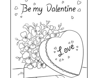 Valentine's Day Coloring Page, I Love You, Fun Coloring Page, Valentine ...