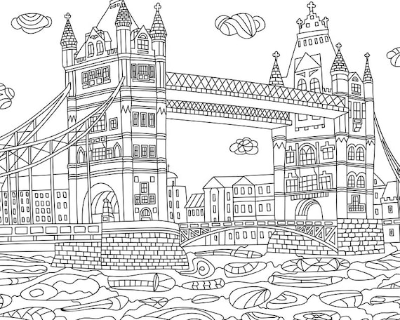 City Building Coloring Page