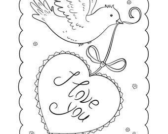 Valentine's Day Coloring Page, I Love You, Fun Coloring Page, Hearts ...