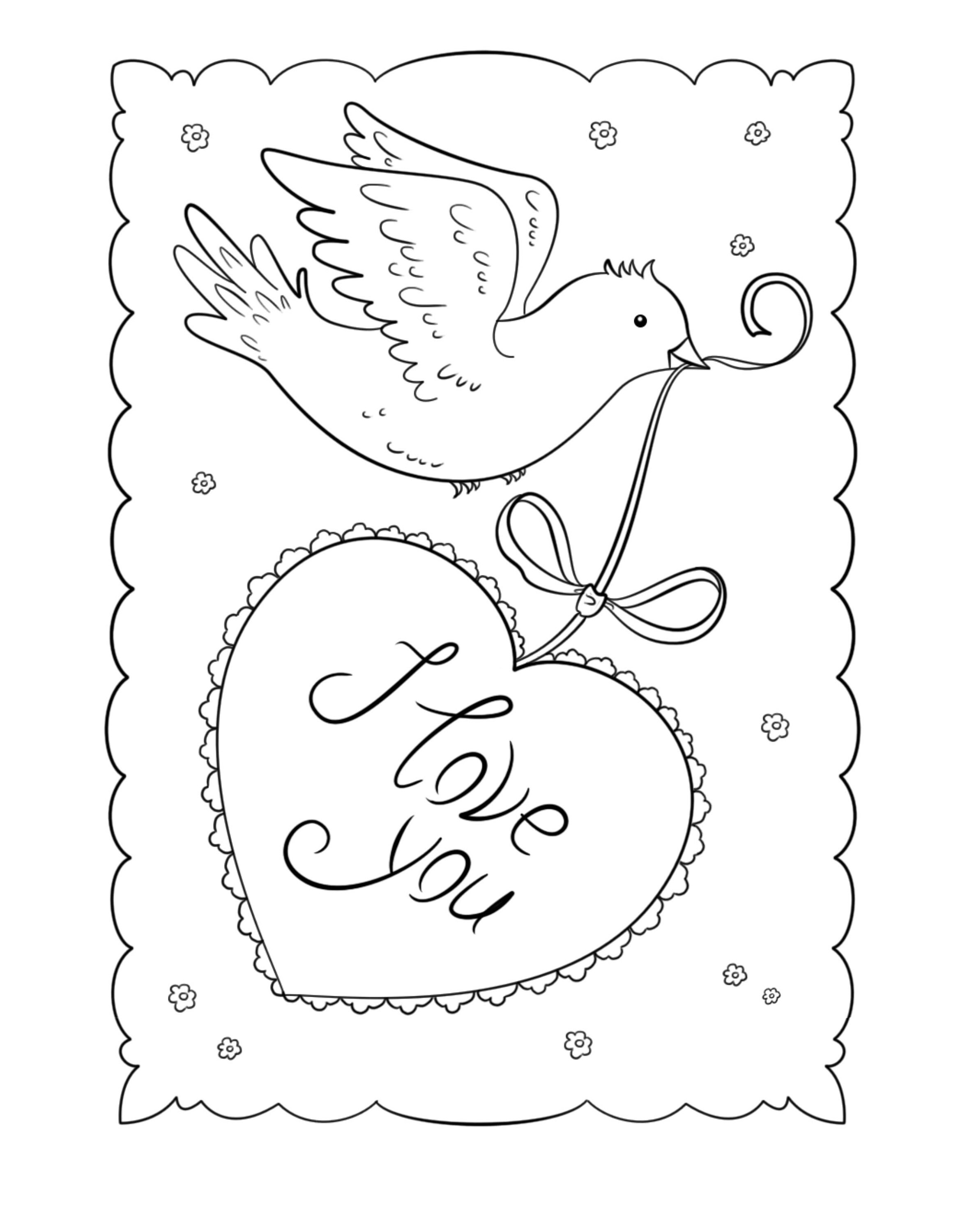 Valentine's Day Coloring Page, I Love You, Valentine Coloring Sheet ...