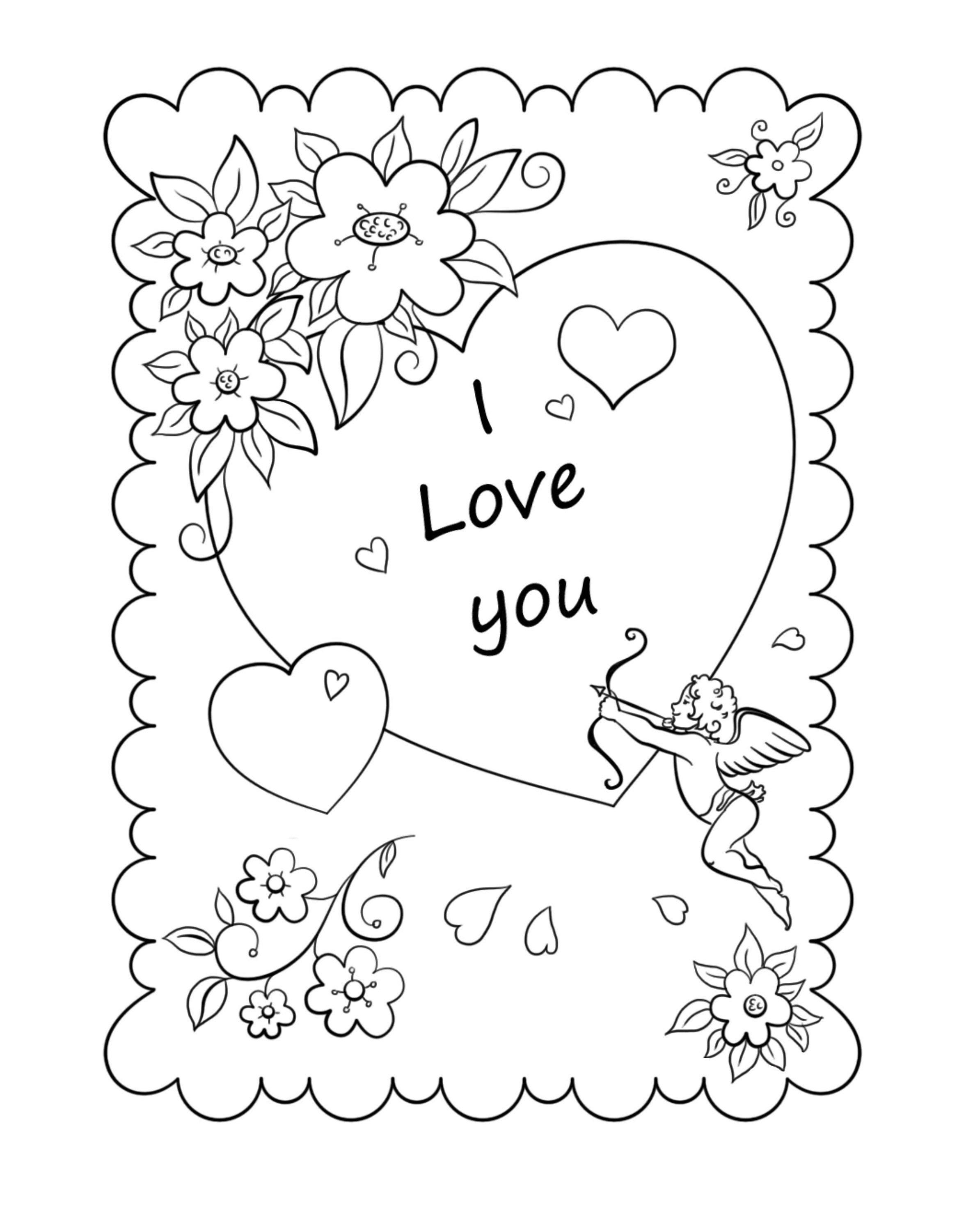 I Love You Hearts Coloring Page Free Printable Coloring Free Heart