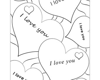 Valentine's Day Coloring Page, I Love You, Fun Coloring Page, Valentine ...