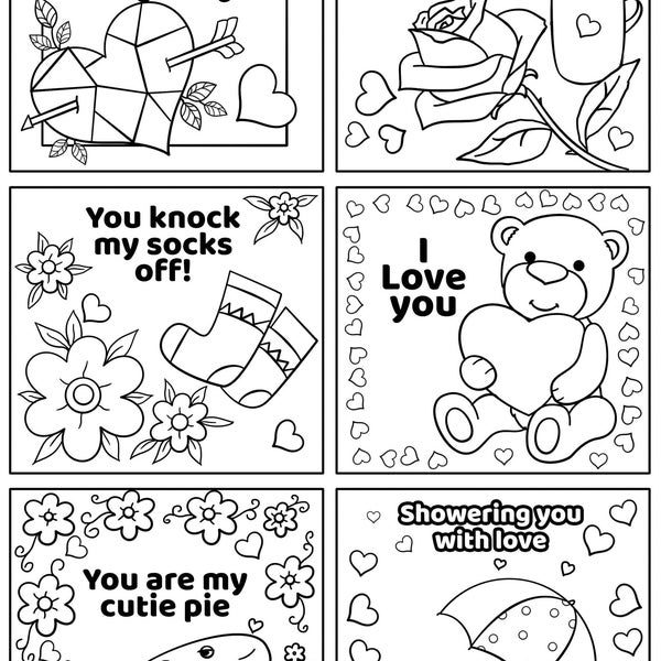 Valentine's Day Coloring Page, I Love You, Fun Coloring Page, Valentine ...