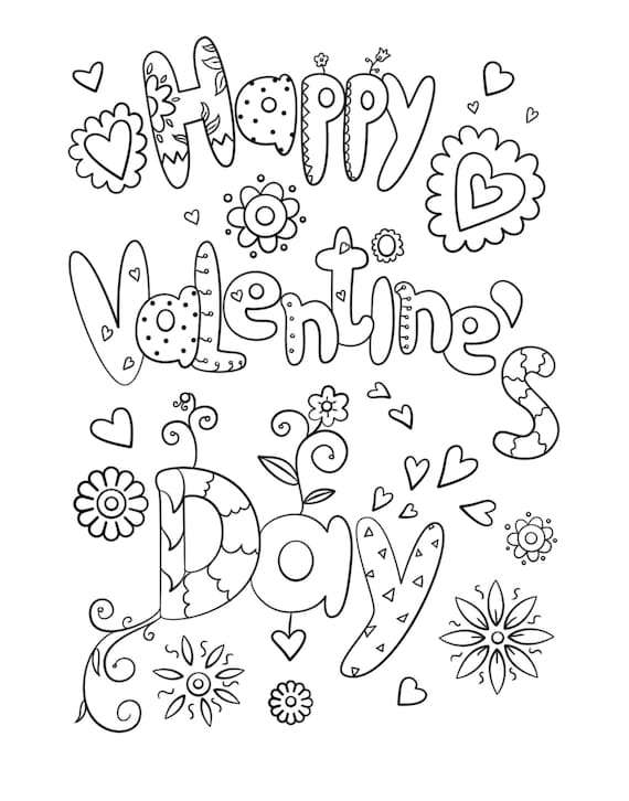 Happy Valentines Day Coloring Pages Printable